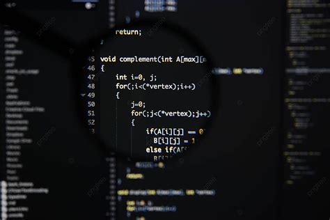 Abstract Programming Workflow Developing Real Cc Code On Screen Photo
