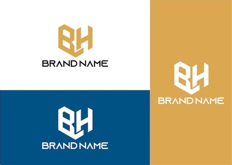 Premium Vector Modern Monogram Initial Letter Bh Logo Design Template