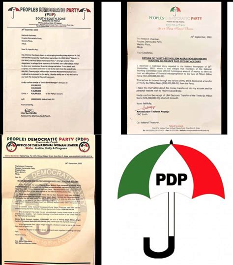 Letters Written By PDP NWC Members Who Returned N93 6m Revealed Photos