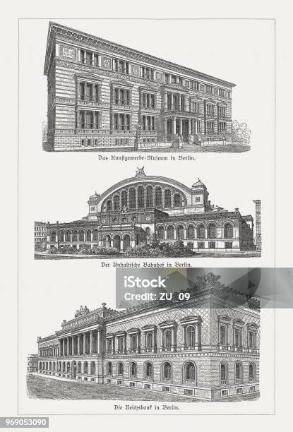 대표 베를린 건물 19 세기 나무 조각 1897 년에 출판 19세기에 대한 스톡 벡터 아트 및 기타 이미지 19세기 건물