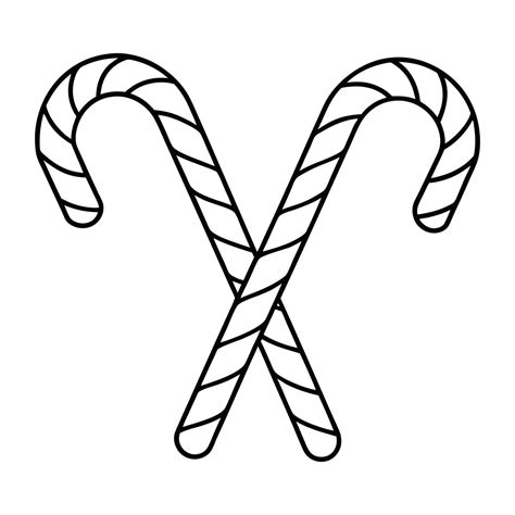Christmas Candy Cane Outline 52042010 Vector Art At Vecteezy