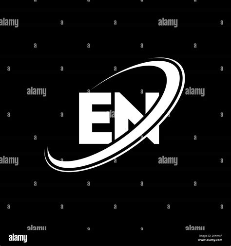 En E N Letter Logo Design Initial Letter En Linked Circle Uppercase
