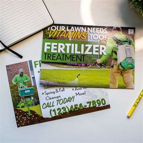 Fertilizer Application Postcard Template Design Lawn Care Media