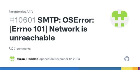 Smtp Oserror Errno 101 Network Is Unreachable · Issue 10601