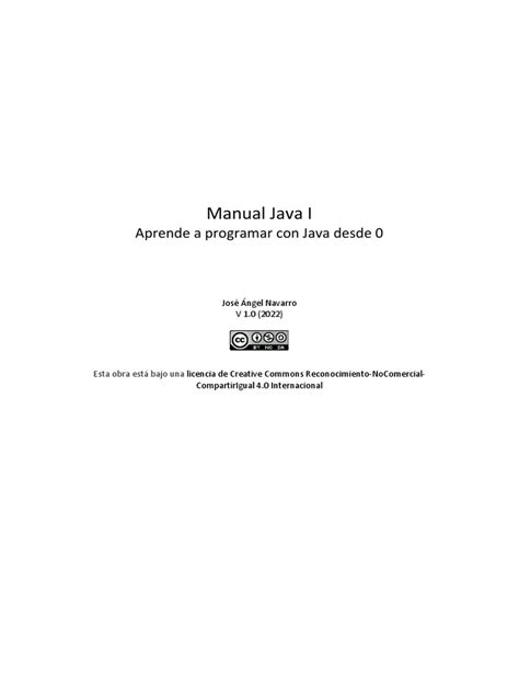 Manual Java I Pdf Java Lenguaje De Programación Estructura De