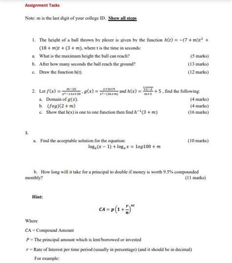 Solved Assignment Tasks Note M Is The Last Digit Of Your