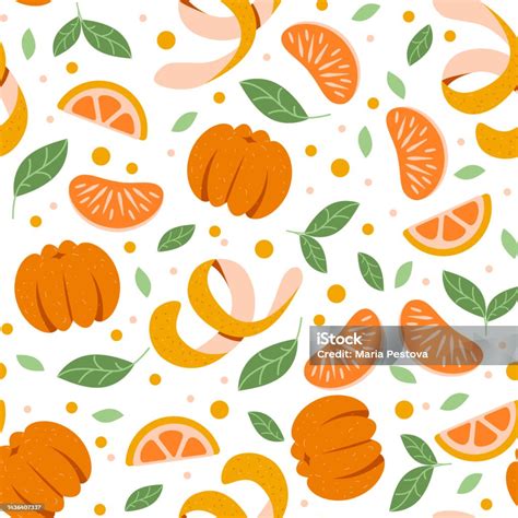감귤류가있는 완벽한 패턴 흰색 배경에 귤과 오렌지 포장지 인쇄 섬유 직물 0명에 대한 스톡 벡터 아트 및 기타 이미지 0명 감귤 감귤류 과일 Istock