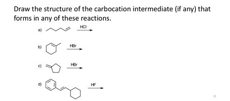 Solved Draw The Structure Of The Carbocation Intermediate