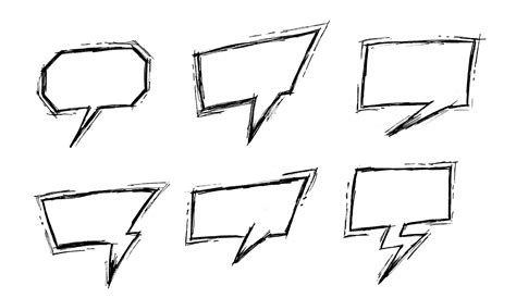 6 Drawn Comic Speech Bubble PNG Transparent OnlyGFX