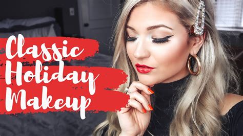 Winter Glam Makeup Tutorial Classic Red Lip Youtube
