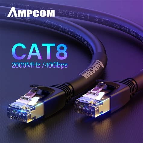 Ampcom Sftp Cat8 이더넷 케이블 고속 24awg 패치 케이블 40gbps 2000mhz 금도금 Rj45 커넥터 인실외 Aliexpress