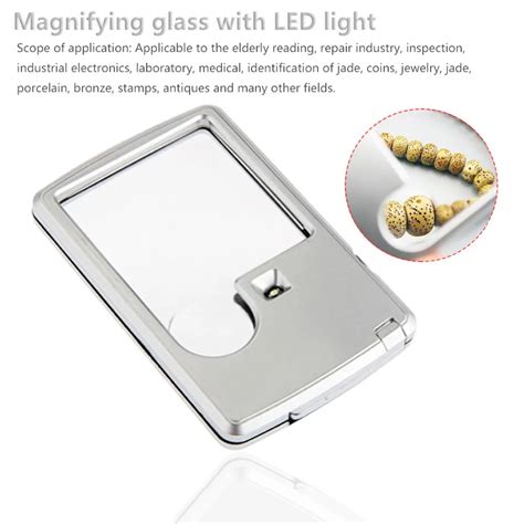 Square Microscope 3x 6x Magnifier Credit Card Eye Loupe Magnifier Glass