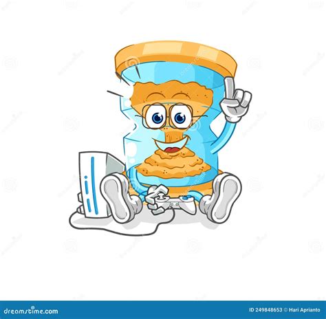 Hourglass Playing Golf Vector Cartoon Character