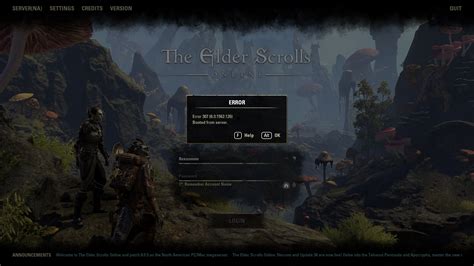 Booted From Server Elder Scrolls Online