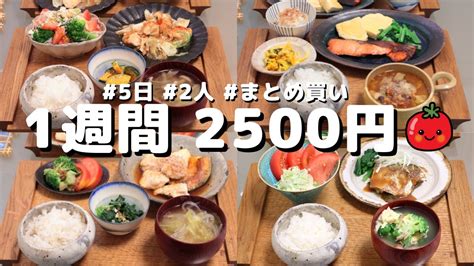 【夜ご飯 1週間献立】夏の夕飯 5日の献立 おかず2500円 買い物1回まとめ買いで乗り切る節約レシピ ´・ω・`（ `ε´ ）2人暮らし