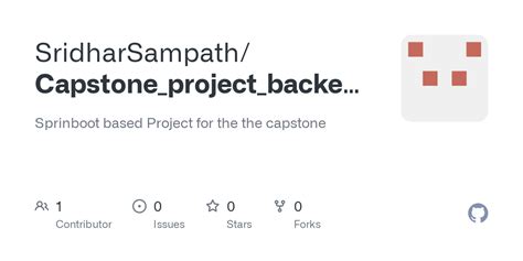 Github Sridharsampath Capstone Project Backend Sprinboot Based Project For The The Capstone