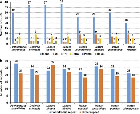 Repeated Sequences And Ssrs Identified In The Eight Mazaceae Plastomes
