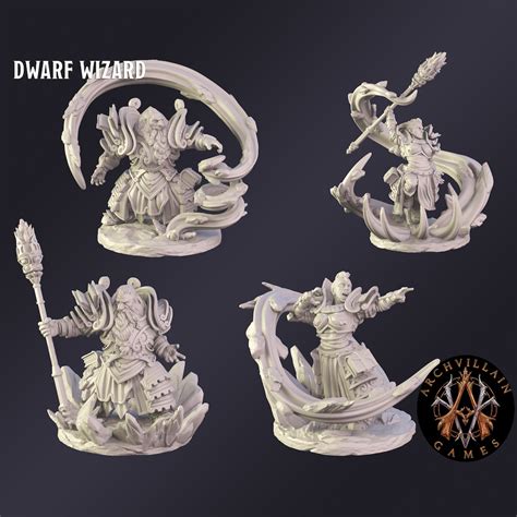 Dnd Miniature Dwarf Geomancer Wizard Miniature For Dungeons And Dragons