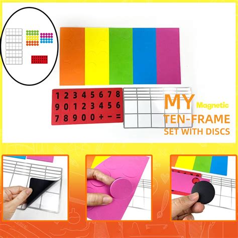 Magnetic Ten Frame Class Math Manipulative Subtrac Vicedeal