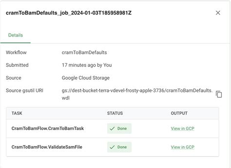 Use The Cromwell Engine To Run Wdl Workflows Verily Workbench