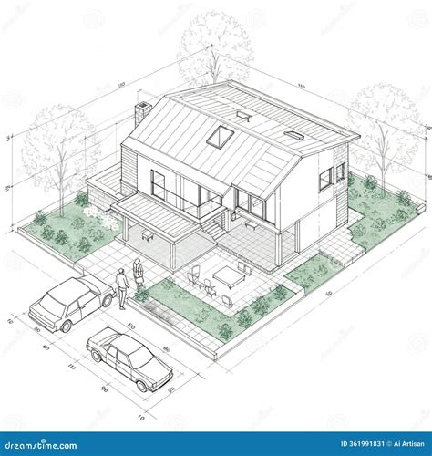 Isometric Architectural Models Modern Design Showcase Royalty Free
