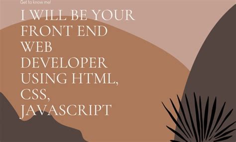 be your front end web developer using html css javascript by devhivee