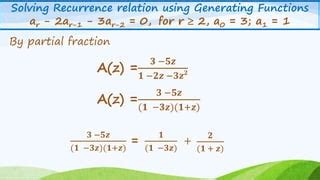 Generating Functions Solve Recurrence PPT