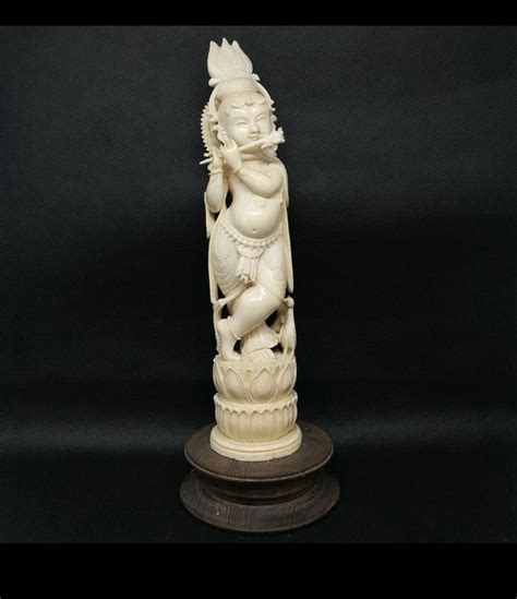 Ivory Carved Krishna Carving Sculpture Art Sculpture