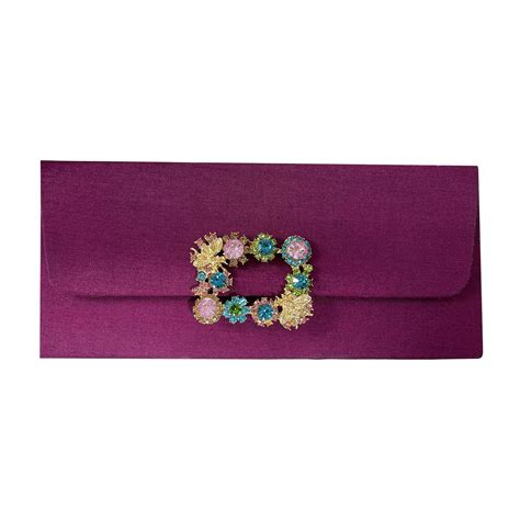 Eid Mubarak Money Envelopes Luxury Silk Pouch With Brooch