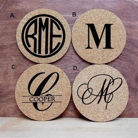 Personalized Monogrammed Coasters Set Of 4