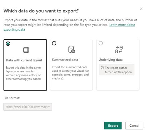 error when exporting matrix table in excel microsoft fabric community