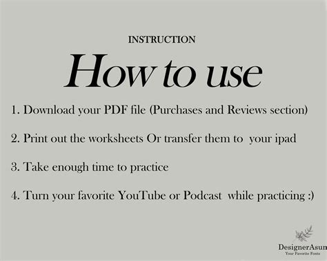 Fancy Copperplate Script Worksheet For Adult Copperplate Etsy