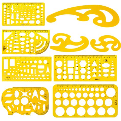Meetory 9 Pcs Architecture Drawing Templates Curve Ruler Technical