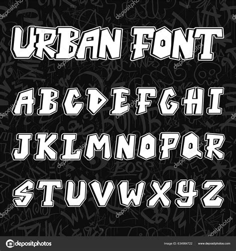 Graffiti Letters Font Vector Hand Drawn Line Cartoon Illustration