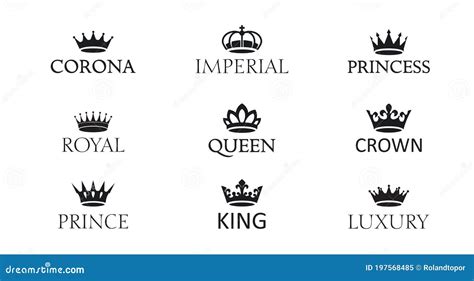 Set Of Vector King Crowns Icon On White Background Vector Illustration