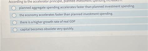 Solved According To The Accelerator Principle Planned