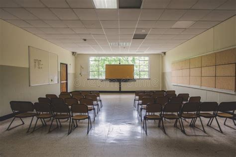 Classroom Setting With Empty Chairs Stock Illustration Illustration