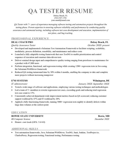 3 Qa Tester Resume Examples And Writing Guide For 2025