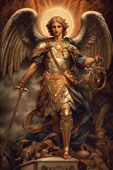 Ilustração De São Miguel Arcanjo Arcanjo São Miguel Gerador Ai Símbolo