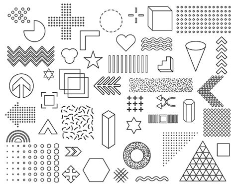 Premium Vector Set Of Geometric Shapes Memphis Design Retro Elements