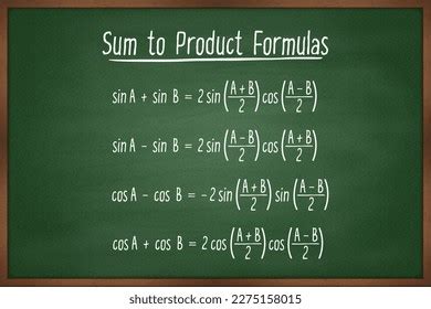 Sum Product Formulas Trigonometry Formula On Stock Vector Royalty Free