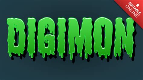Digimon Dripping Slime Text Effect Generator