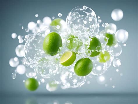 Fruit Kiwi Orange Lemon Herb Leaf Oil Nucleus Molecule Bubble