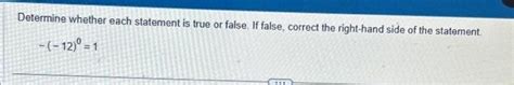 Solved Determine Whether Each Statement Is True Or False If Chegg