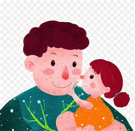 手绘可爱插画父亲节爸爸与女儿温png图片素材下载图片编号qxplogvq 免抠素材网