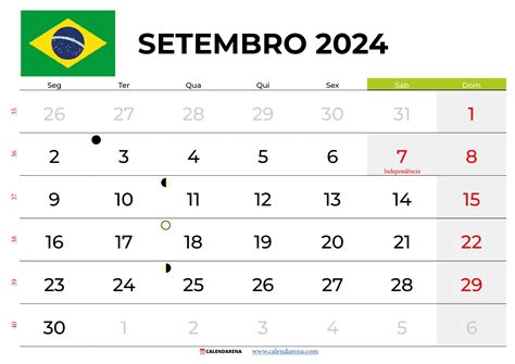 Calendário Setembro 2024 Brasil