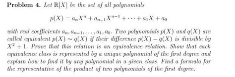 Solved Problem Let R X Be The Set Of All Polynomials Chegg