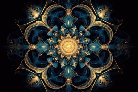 Fractal Patterns Resembling Sacred Geometry Symbols Stock Image Image