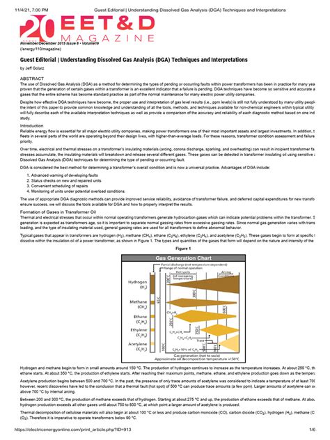 Guest Editorial Understanding Dissolved Gas Analysis Dga Techniques And Interpretations