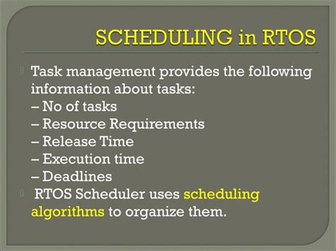 Real Time Operating System RTOS Embedded Systems PPT